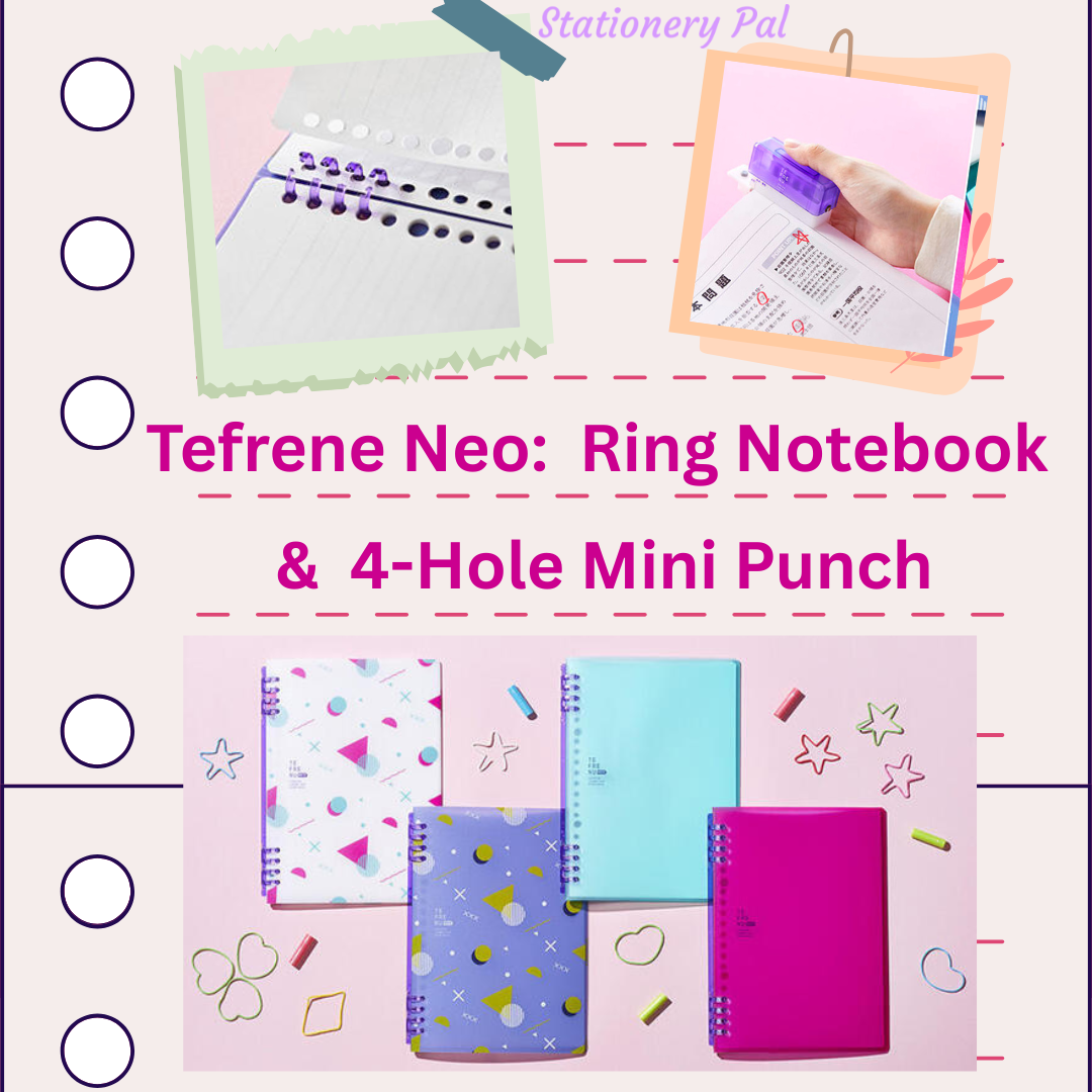 Tefrene Neo: Y2K Ring Notebook & 4-Hole Mini Punch – Stationery Pal
