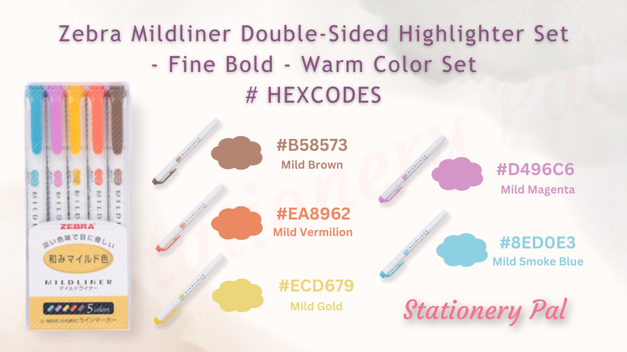 😍Brighten Your Notes! Free Zebra Mildliner Hex Codes for the Warm Colo ...