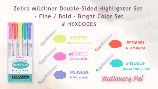 😍Brighten Your Notes! Free Zebra Mildliner Hex Codes for the Bright Co ...
