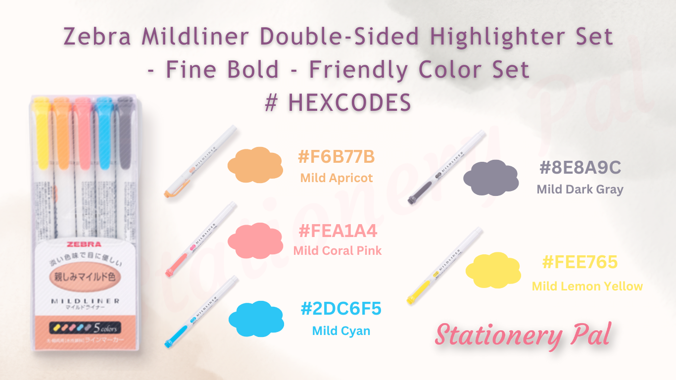 😍Brighten Your Notes! Free Zebra Mildliner Hex Codes for the Friendly ...