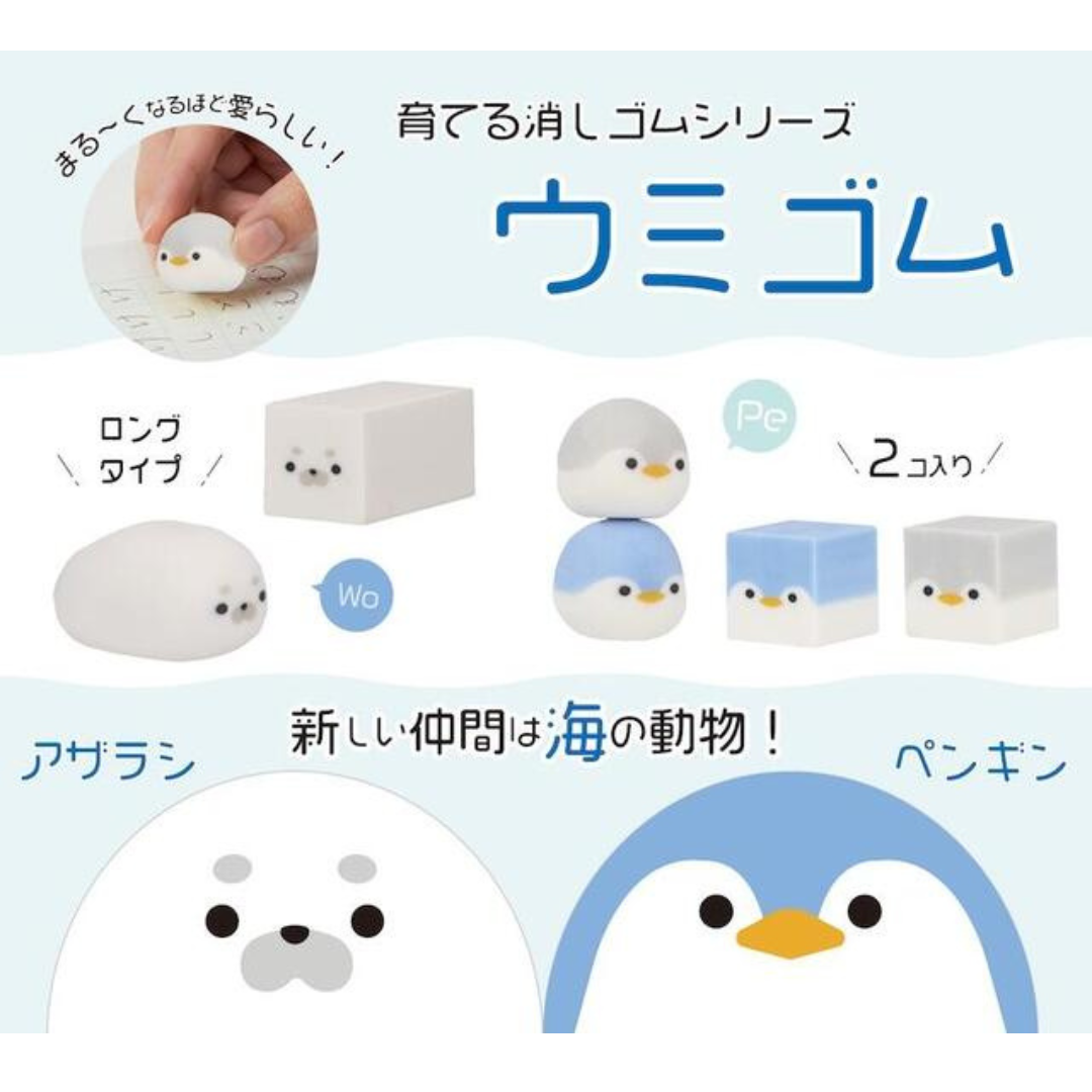 Grow Your Cute Seal and Penguin Erasers from Sun-Star – Stationery Pal