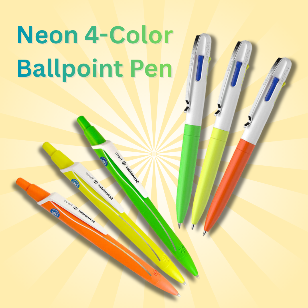 Neon 4-Color Ballpoint Pen: Bright, Fun and Eco-Friendly! – Stationery Pal