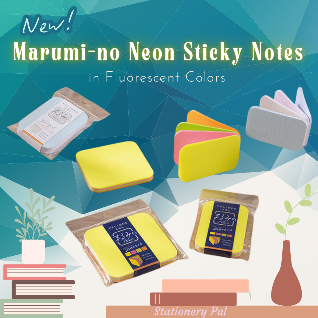 New Marumi-no Neon Sticky Notes in Fluorescent Colors – Stationery Pal