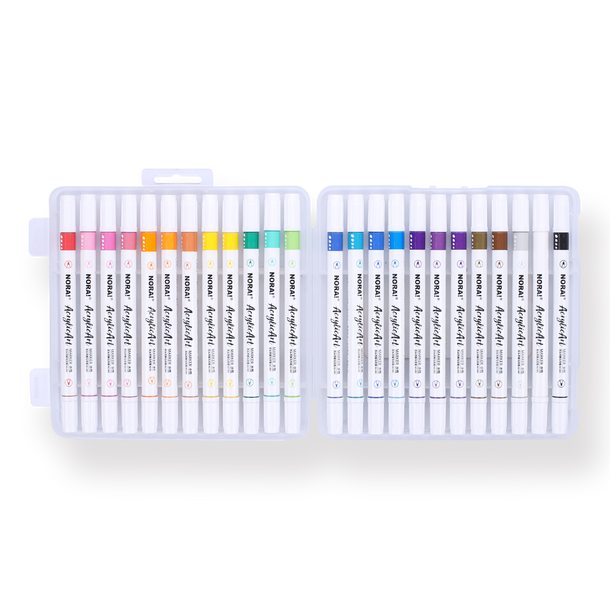 Double-Sided Acrylic Pen Marker - Set of 24 – Stationery Pal