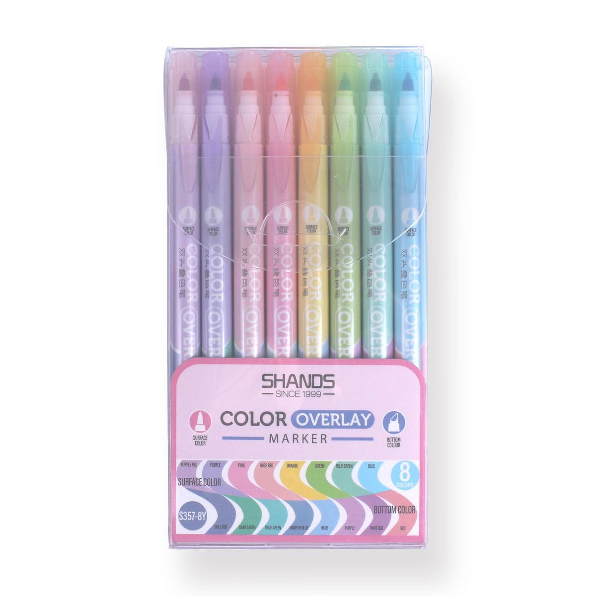 Rotuladores dobles Shands Color Overlay - Juego de 8 — Stationery Pal