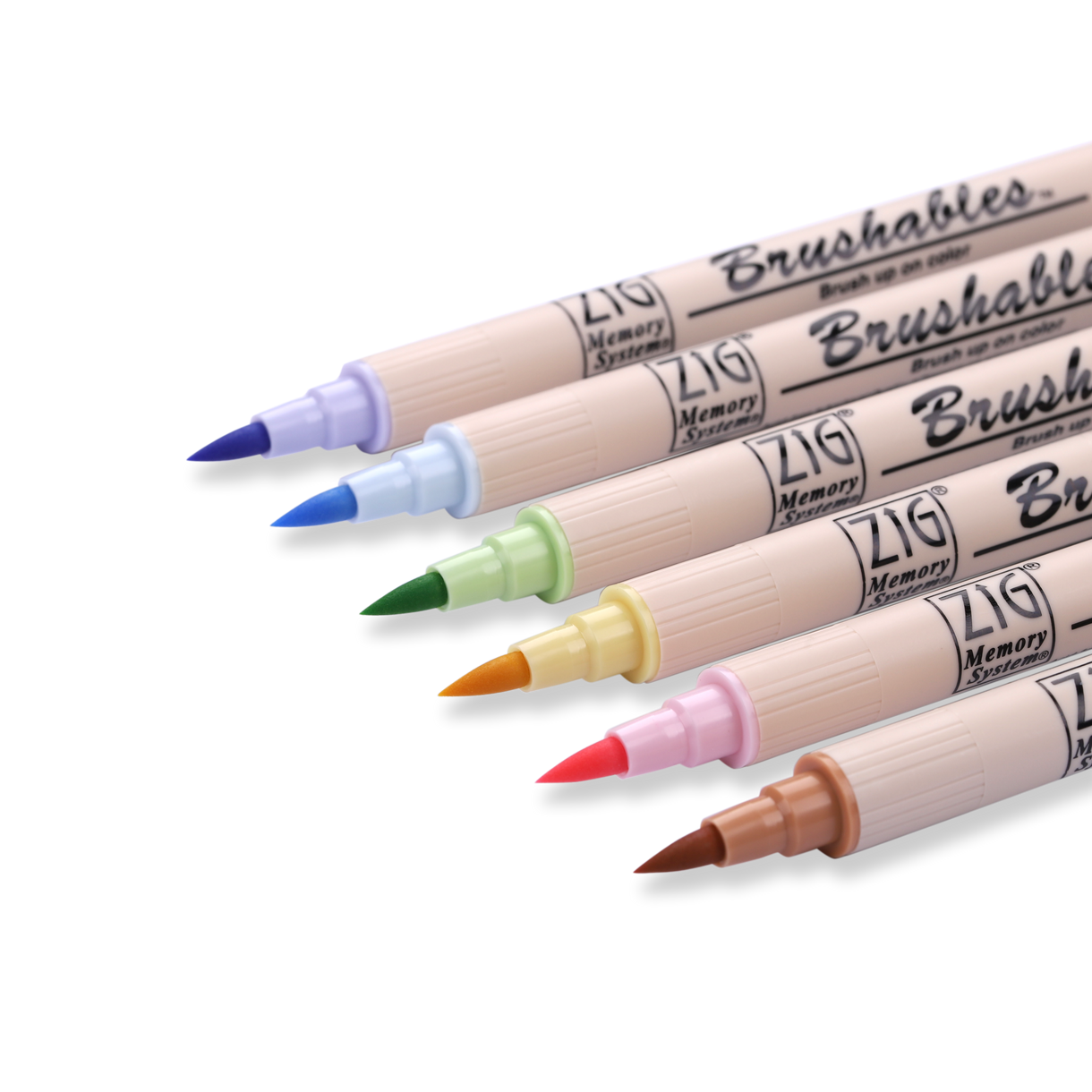 Kuretake ZIG Brushables Brush Pen - 6 Color Pastel Set – Stationery Pal