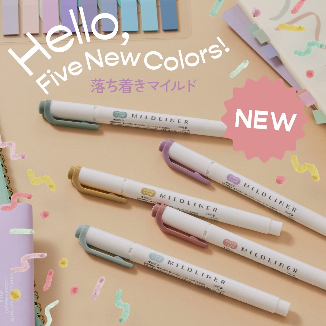 Zebra Mildliner Double-Sided Highlighter - 2025 Calm Mild Colors New S ...
