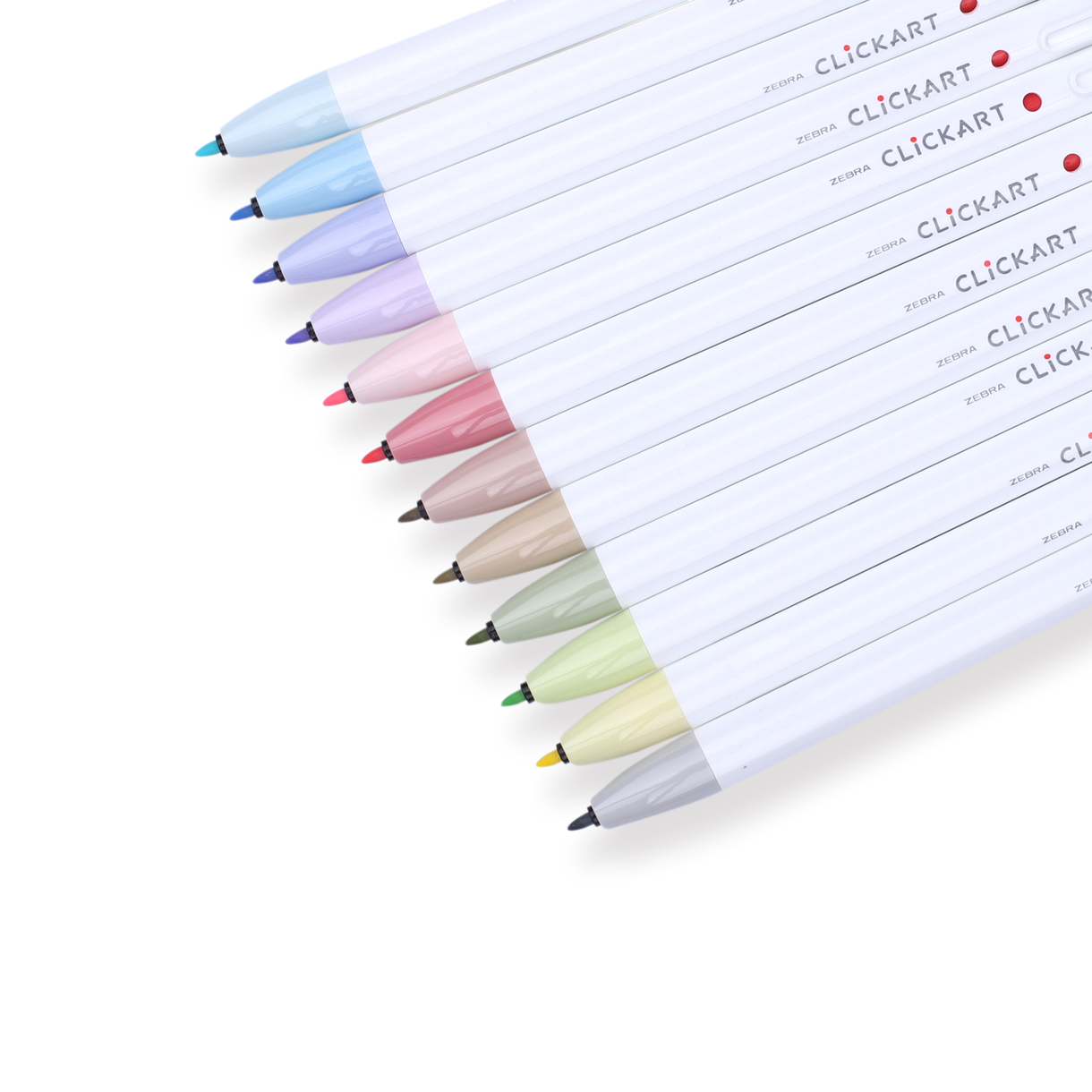 Zebra Clickart Retractable Sign Pen - 0.6 mm - 12 Color Set PL ...