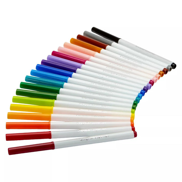 Crayola Super Tips Washable Markers 20-Color Pack – Stationery Pal