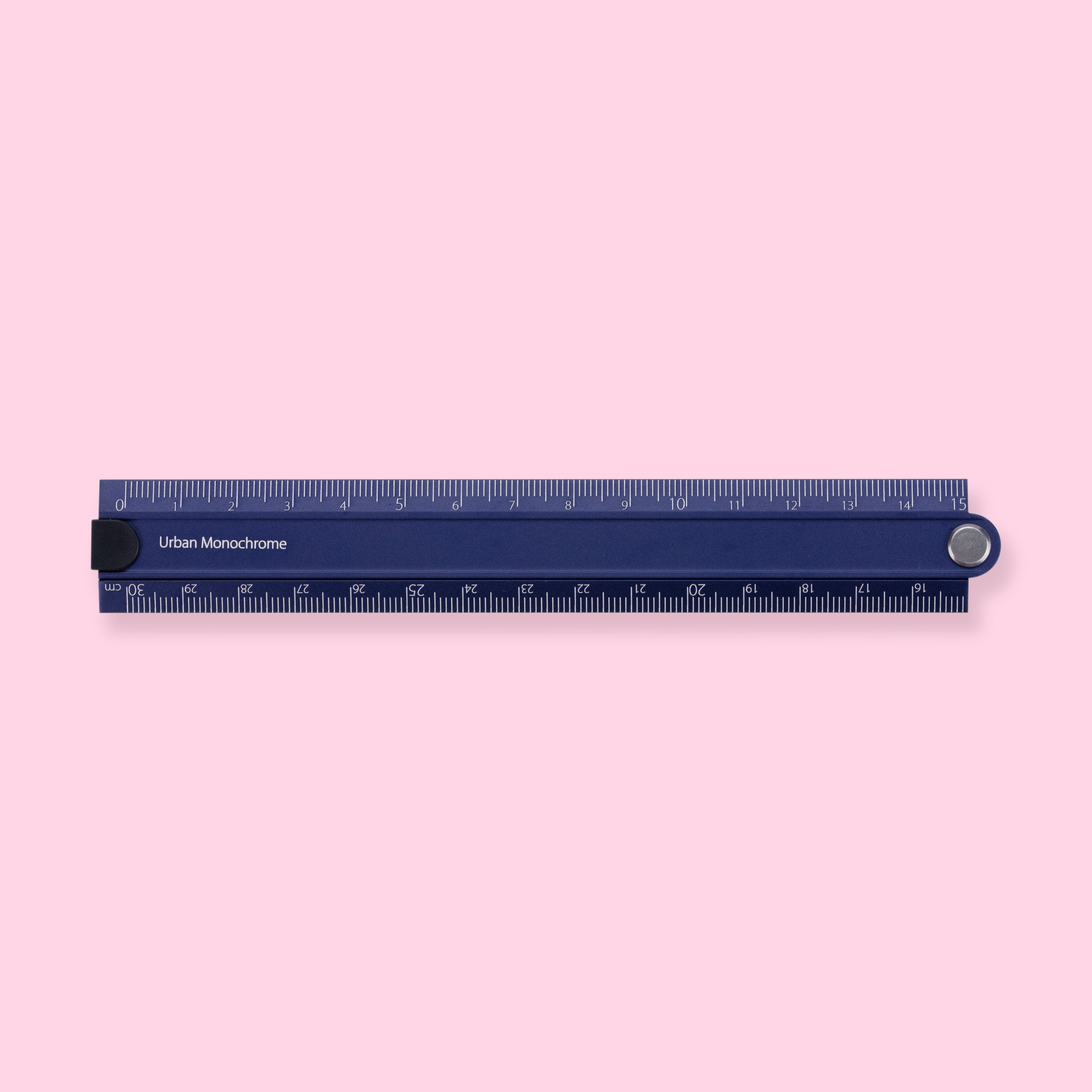 Kokuyo Aluminum Folding Ruler - 15/30 cm - Blue — Stationery Pal