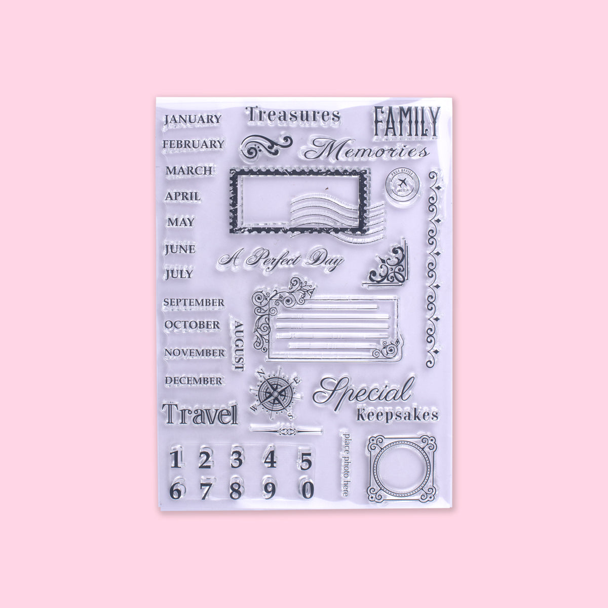 Sello transparente de meses y números — Stationery Pal